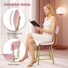 HaluPeit Dressing Table Chair With Gold Legs, Vanity Stool Chair With ...