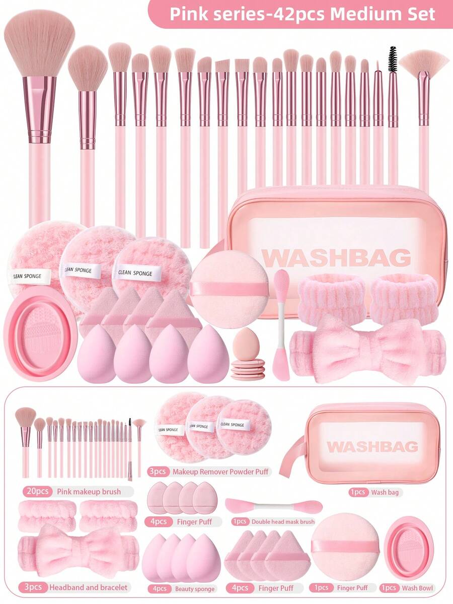 42PCS Combination Makeup Tool Set, Eye Shadow Brush And Eyebrow Brush ...