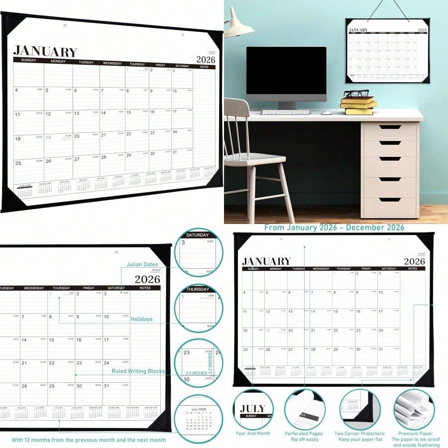 Ml Computer Calendar 2026 Large 12-Month Computer Calendar 2026 January 2026 December 2026 22 X ...