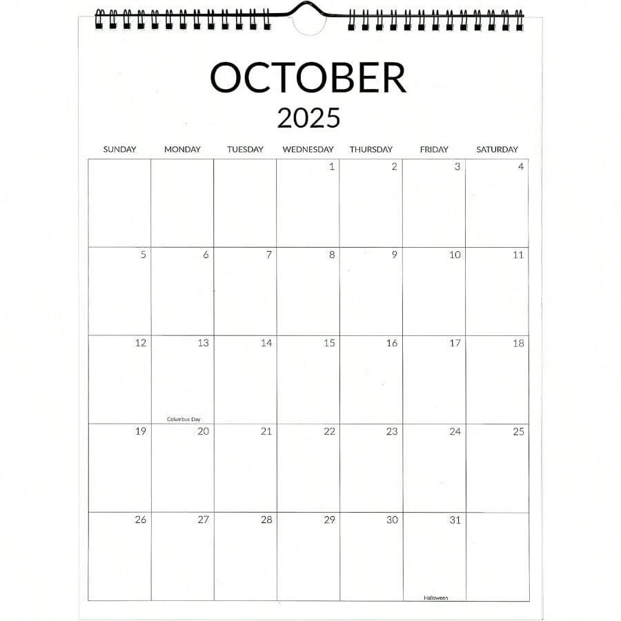 Wall Calendar 2026 12 Month Large Calendar From October 2025 To ...