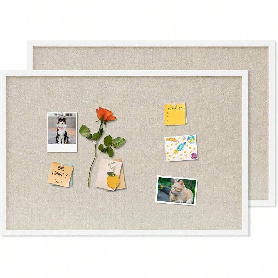 Cork Board With Linen White, Bulletin Board 17 Inchx12 Inch Hanging ...