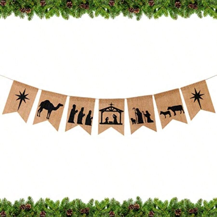 Nativity Scenes Banner Christmas Banner Holy Family Religious Nativity ...