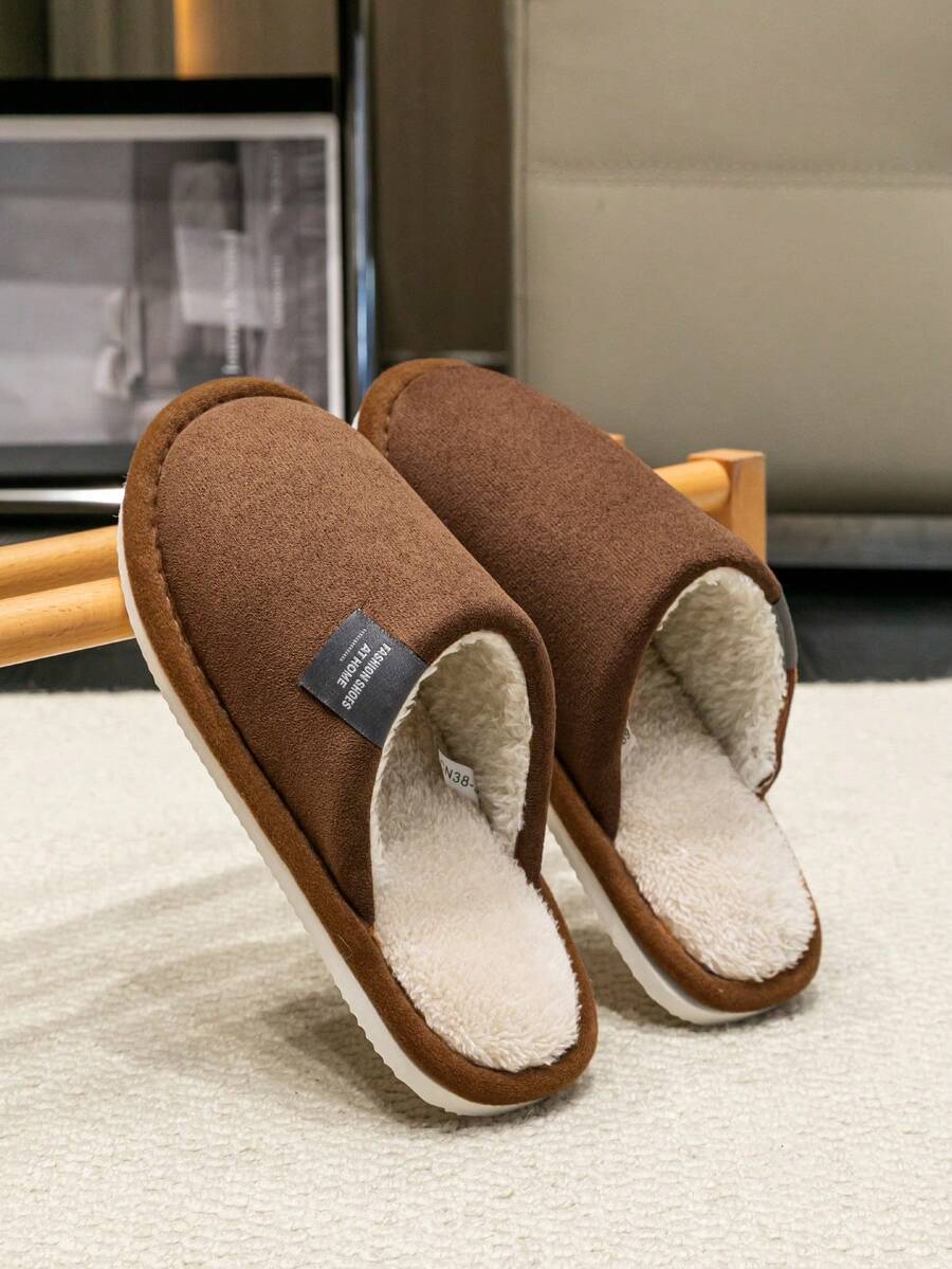 Men's Indoor Slippers For Autumn/Winter, Soft Sole Bedroom Slippers ...