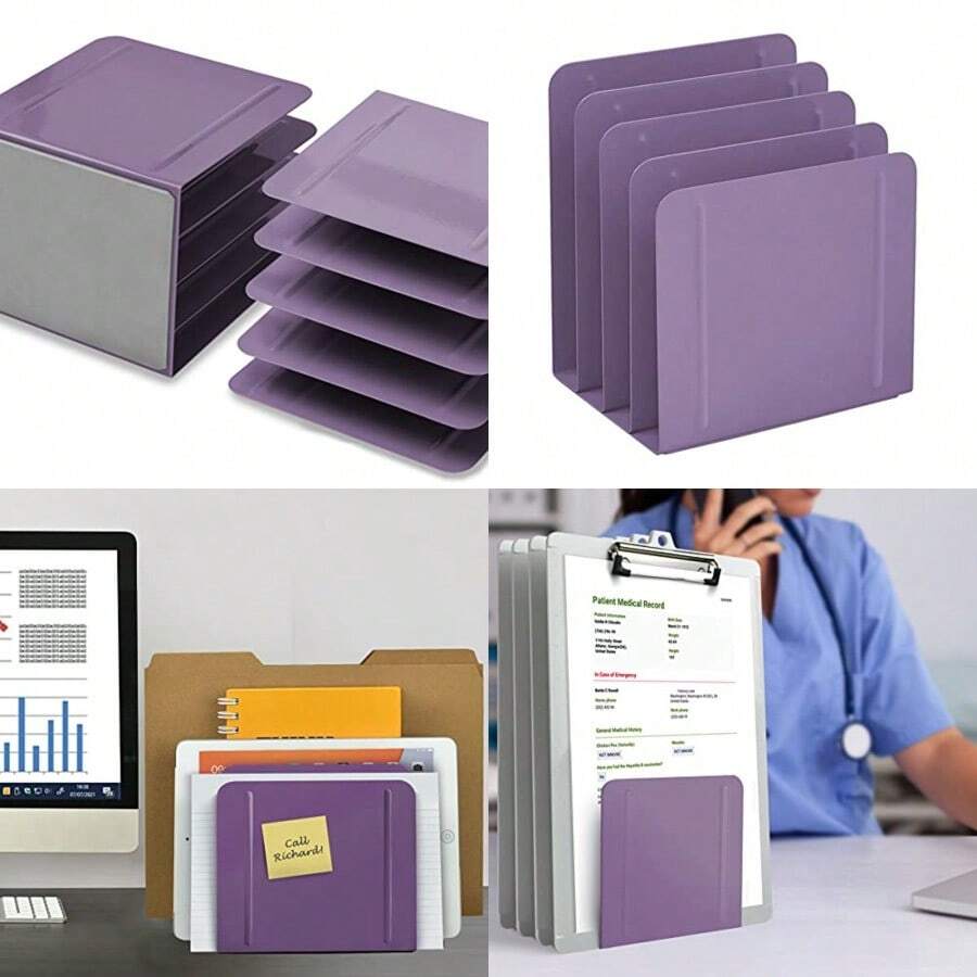 Acrimet 4 Section Vertical Metal File Sorter Desktop File Organizer ...