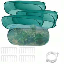 4Pcs 39 X 17 X 16.5 Mesh Pop Up Garden Rows Plants Cover With 32 Ground ...