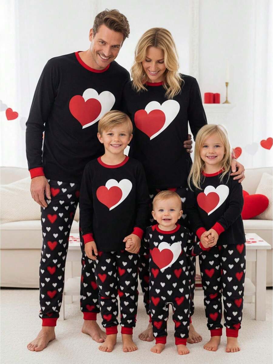 Valentines Day Matching Pjs Pant Set Whole Family Stylish Love Heart ...