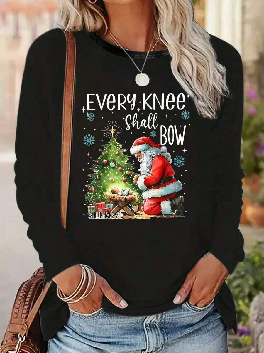 2025 Send LC Ladies Plus Size Christian Christmas-Shirt - Every Knee ...
