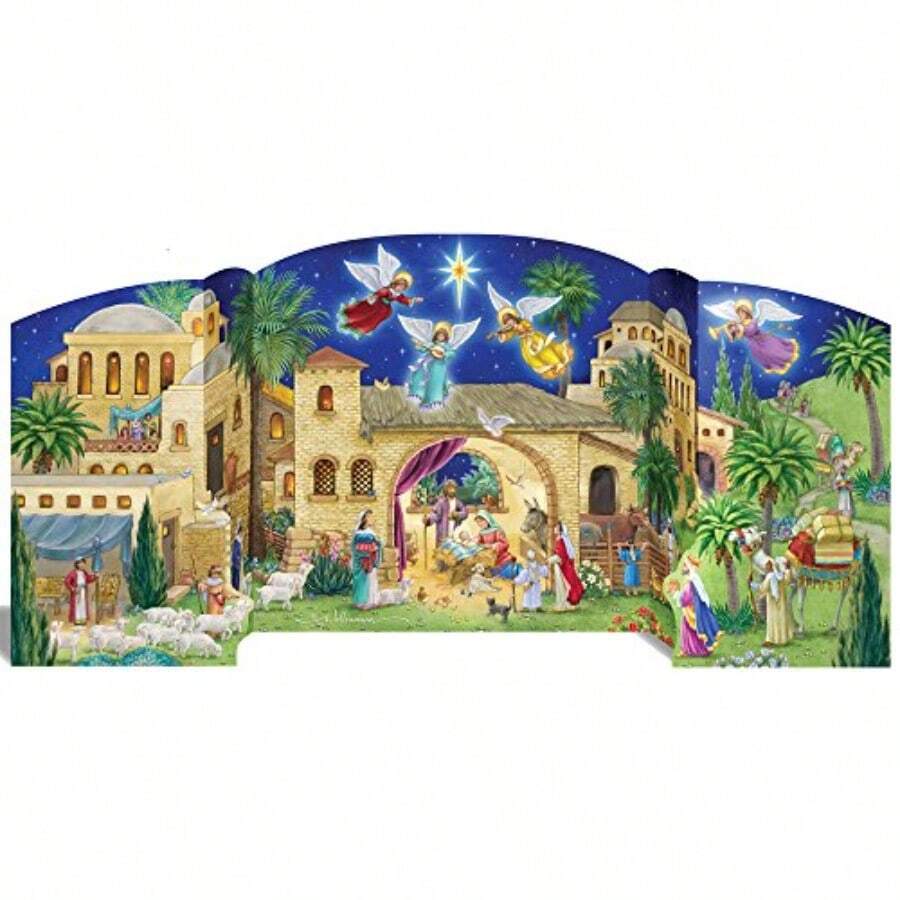 Christmas Countdown CalendarBethlehem Nativity Free Standing Advent ...