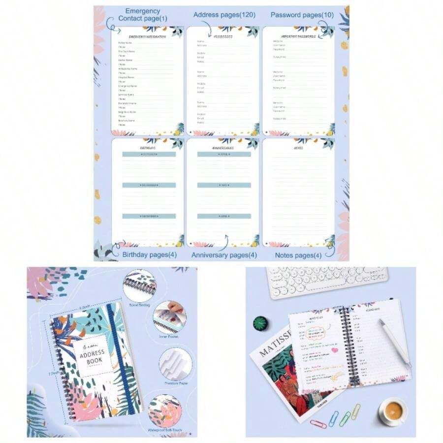 Address And Password Book With Alphabetical Tabs Hardcover Bound ...