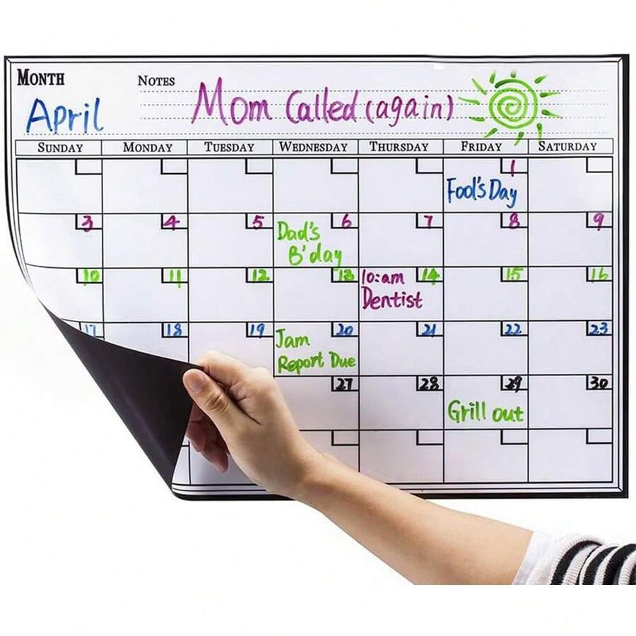 Dry Erase Calendar Magnetic Fridge Calendar Planning Boards - Monthly ...