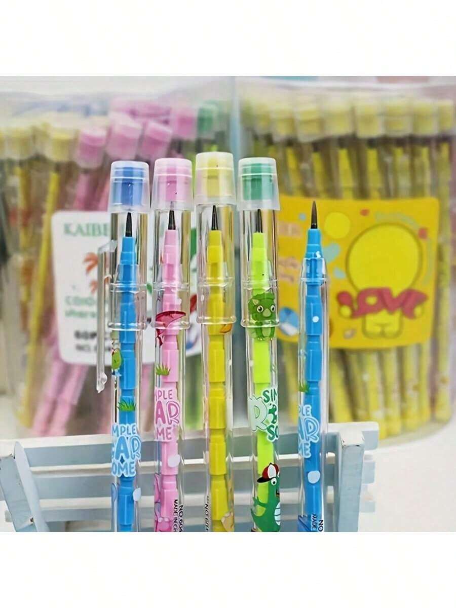4pcs Cartoon Non-Sharpening Pencils With 40 Refills | SHEIN USA