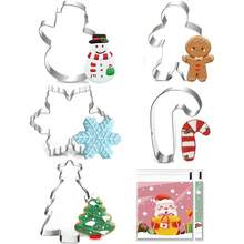 Large Christmas Cookie Cutters - 5 Pieces 3.2'' Holiday Cookie Cutters ...