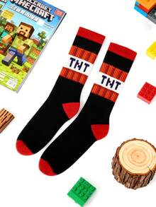Minecraft 3/1 Pair Minecraft Men's Mid-Calf Socks - TNT Stylish Sandbox ...