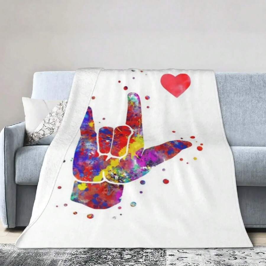 I Love You ASL Sign Language Watercolor Sign Language I Love You ...