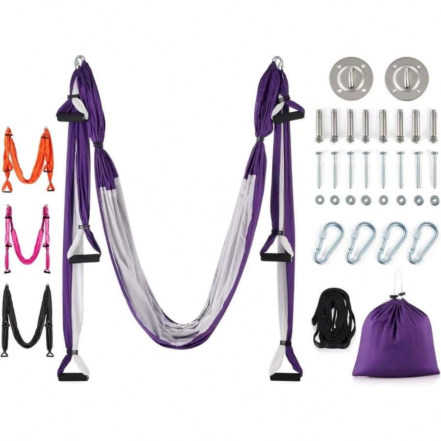 Aerial Yoga Swing Set Aerial Silks With Ceiling Mount Kit And Extension ...