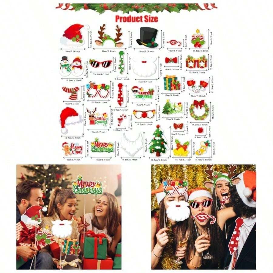 20Pcs Snowman Photo Booth Props Winter Wonderland Snow Photo Booth ...