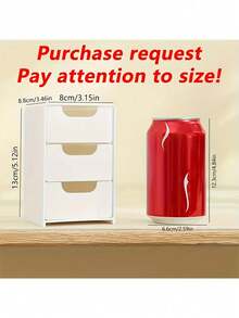 1/2Pcs,3-Tier Plastic Makeup Organizer With Drawers - Compact ...