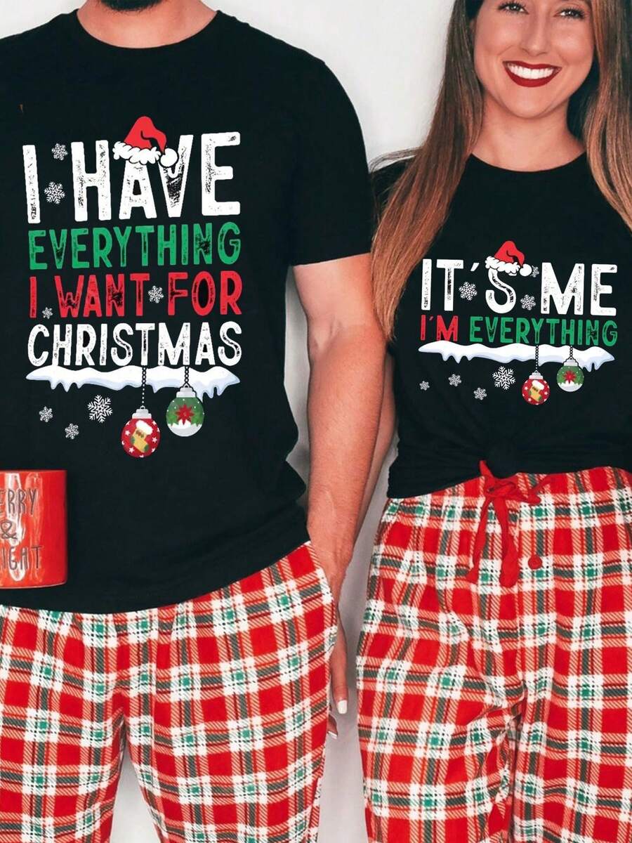1pc Funny Matching Couple T-Shirts - "I Have Everything I Want ...