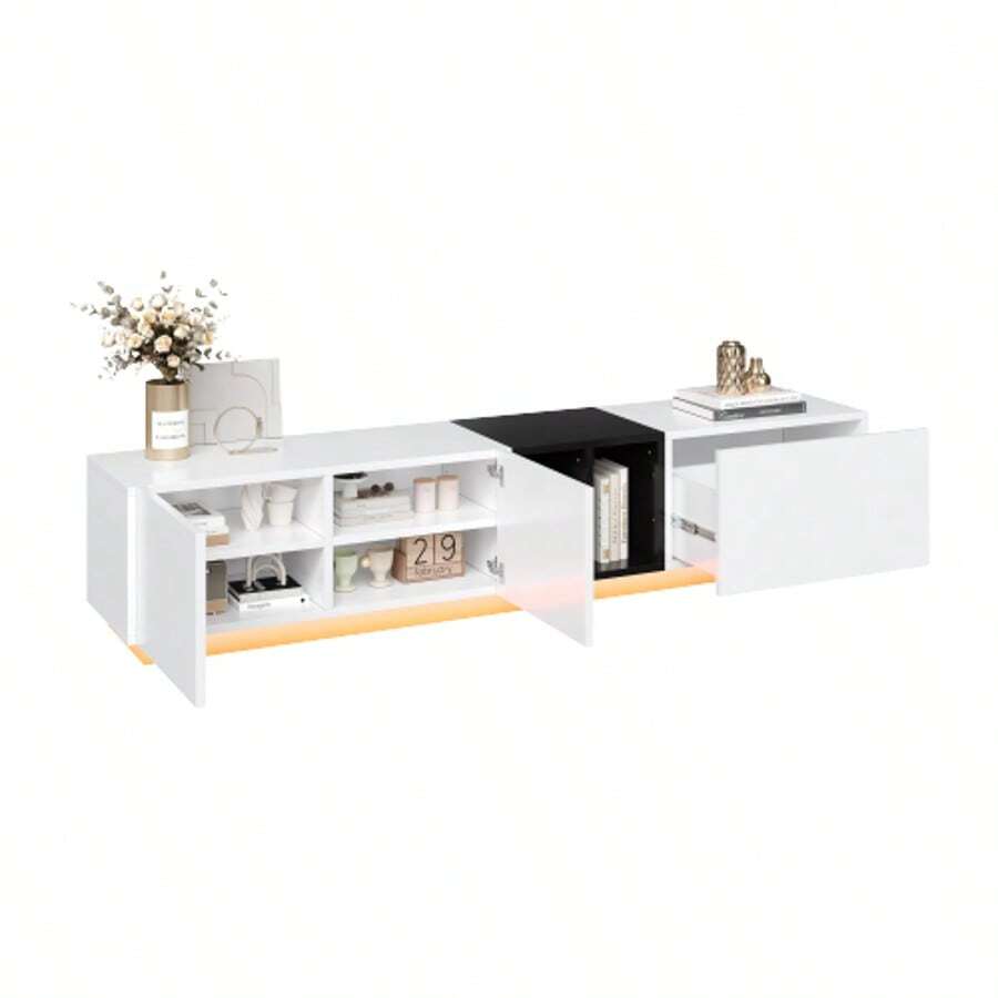 Moderno mobile porta TV in bianco e nero a contrasto, dal design ...