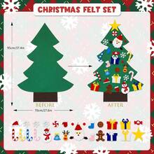 Árbol de Navidad de fieltro de 1 metro con 25 adornos, juego de árbol ...