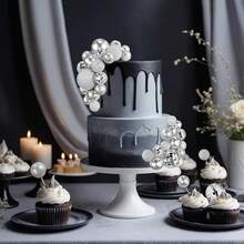 56 PCS Ball Cake Picks Colorful Ball Shaped Cake Topper Pearl Balls ...