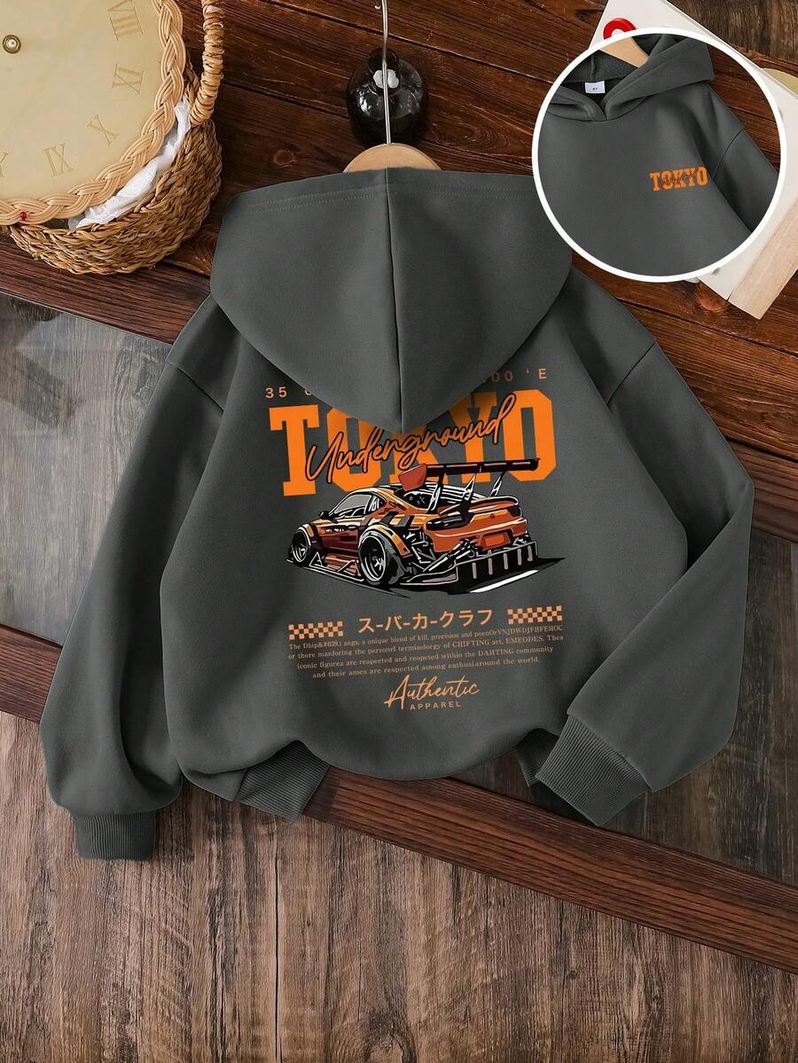 Moletom Quente com Estampa de Desenho Animado de Menino Jovem | SHEIN ...