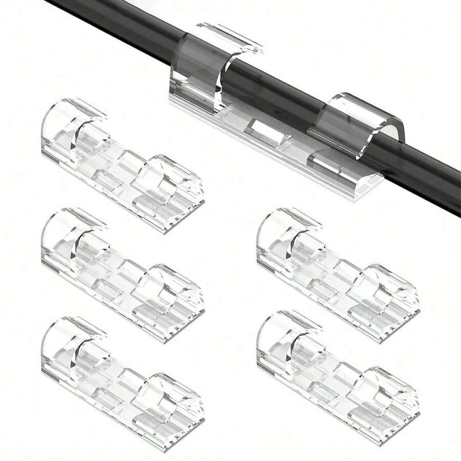 20pcs Self-Adhesive Cable Clips Finisher Wire Clamp Sticky Clear Cable ...