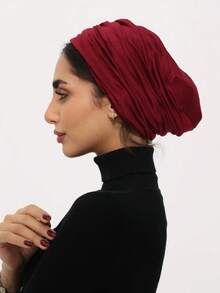 1pc Women's Pleated Underscarf, Multi-Layer Turban Headwrap, Elastic ...