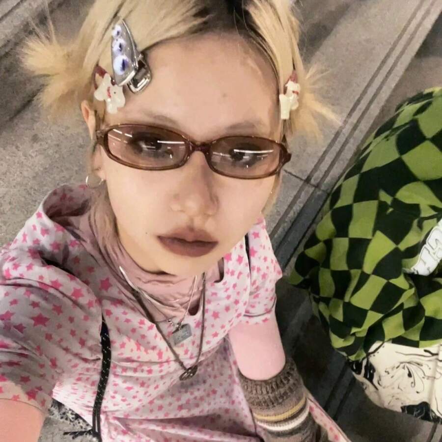 Cute And Charming Light Brown Y2K Small Face Square Frame Unique ...