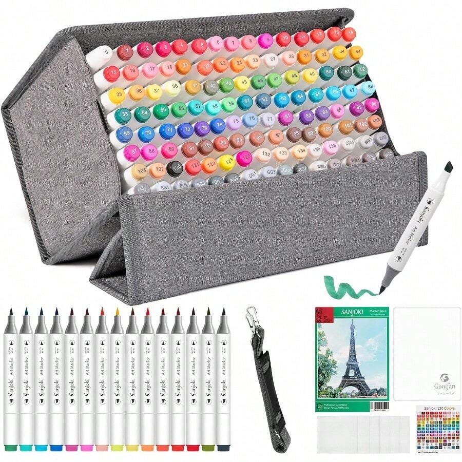 Art Markers 119 Colors And Colorless Blender Alcohol Brush Double Tips ...