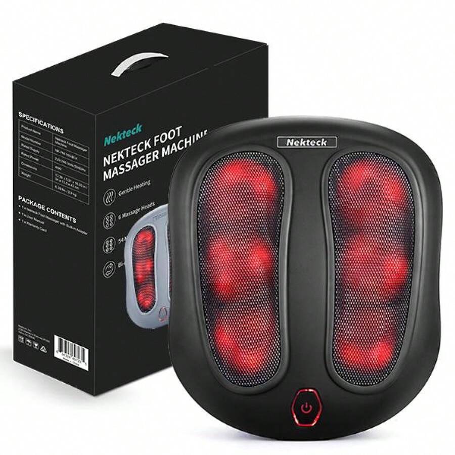 Foot Massager With Heat, Shiatsu Heated Electric Kneading Foot Massager ...