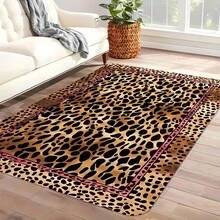1pc Leopard Pattern Living Room Area, Soft And Comfortable, Absorbent ...