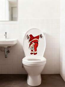 1-Pack - Fun Christmas Toilet Stickers - Santa Claus, Glossy Self ...