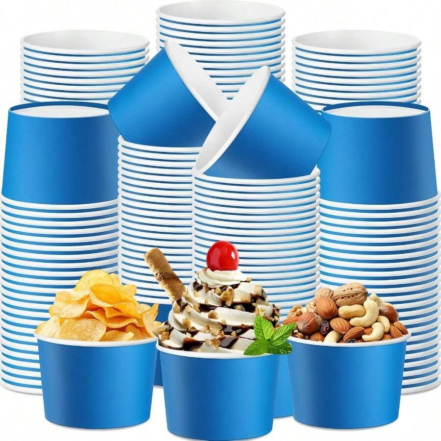 DPaper Ice Cream Cups 9oz Colored Disposable Dert Bowls For Hot Or Cold ...