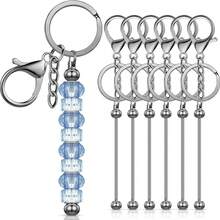 12pcs Mixed Beaded Keychain Set, Blank Beaded Keychain Strips, DIY ...