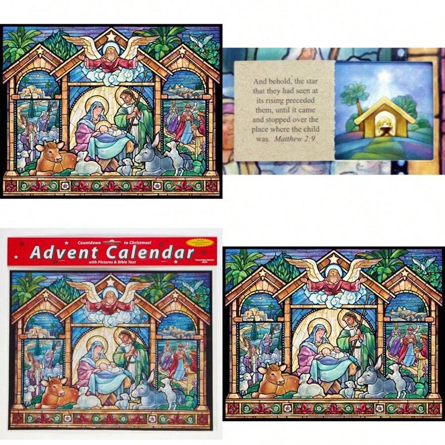 Stained Glass Nativity Advent Calendar Countdown To Christmas With ...