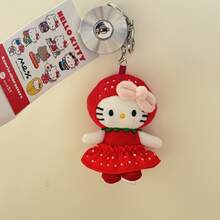 Sanrio Strawberry Hello Kitty Plush Doll, Strawberry KT Bag Charm ...