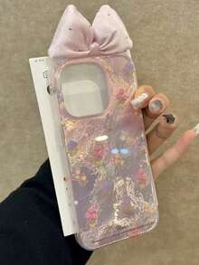 Custodia per telefono di lusso con motivo floreale rosa e ghiaccio ...