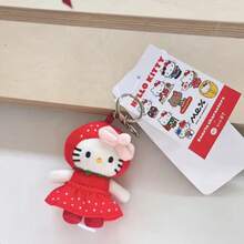 Sanrio Strawberry Hello Kitty Plush Doll, Strawberry KT Bag Charm ...