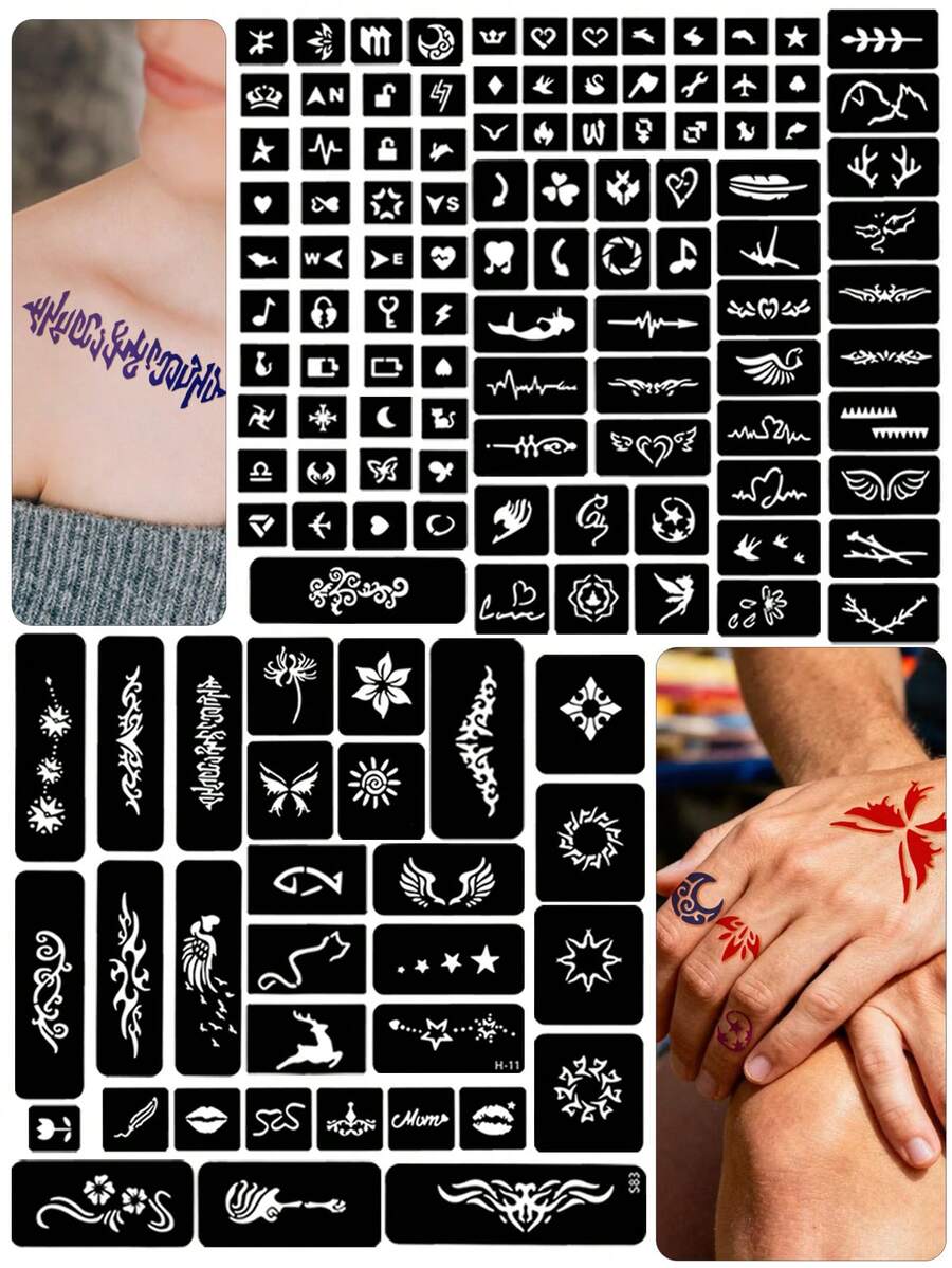 Wasserfeste temporäre Tattoo Blumen Schablonen für Frauen - perfekt für ...