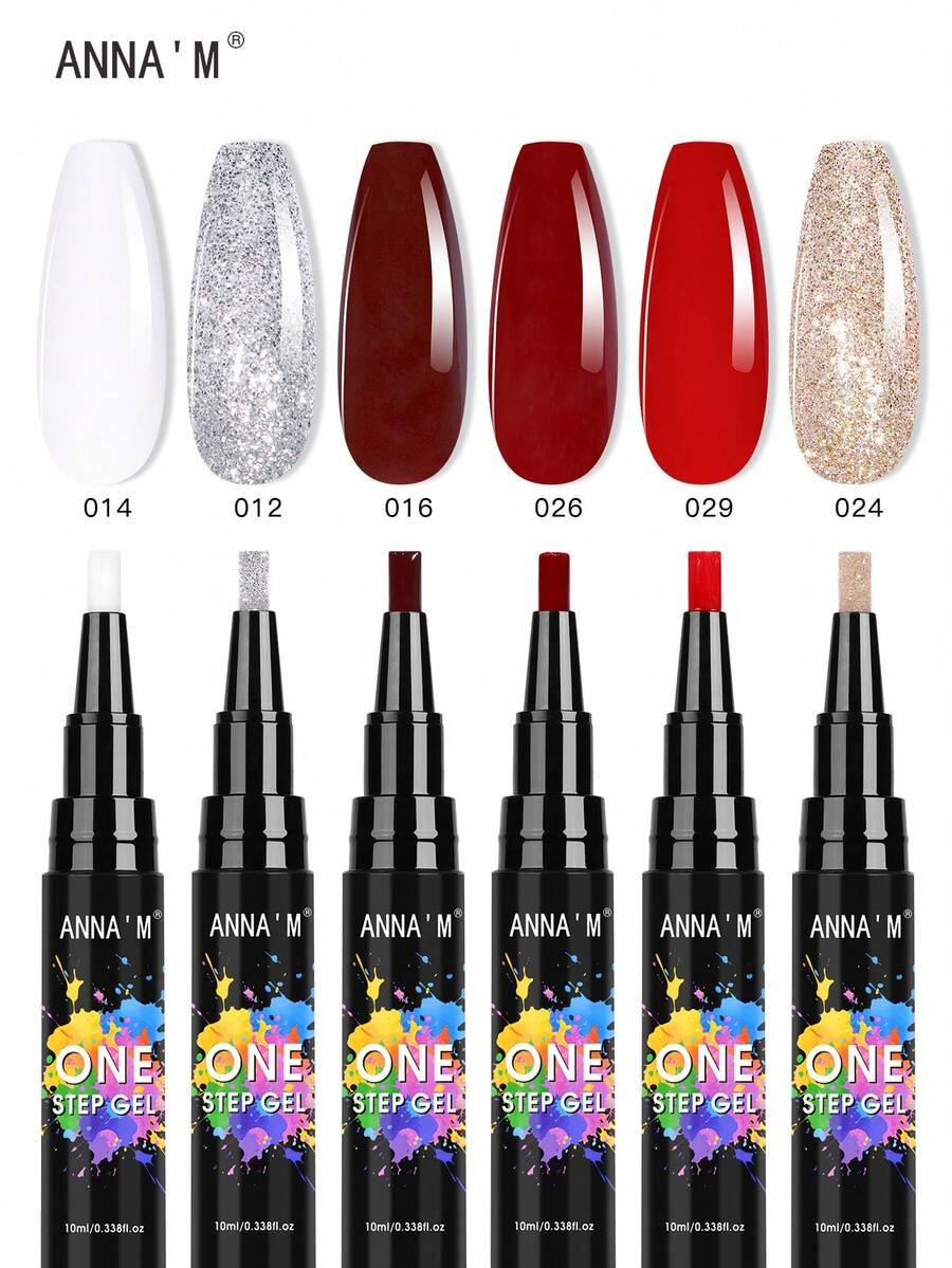 One Step Gel Nail Polish Pen 3 In 1 Step UV Nail Gel Painting Pen No ...