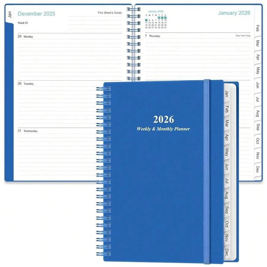 2026 Planner - Planner 2026 From January 2026 - December 2026, Weekly & Monthly Planner Spiral ...