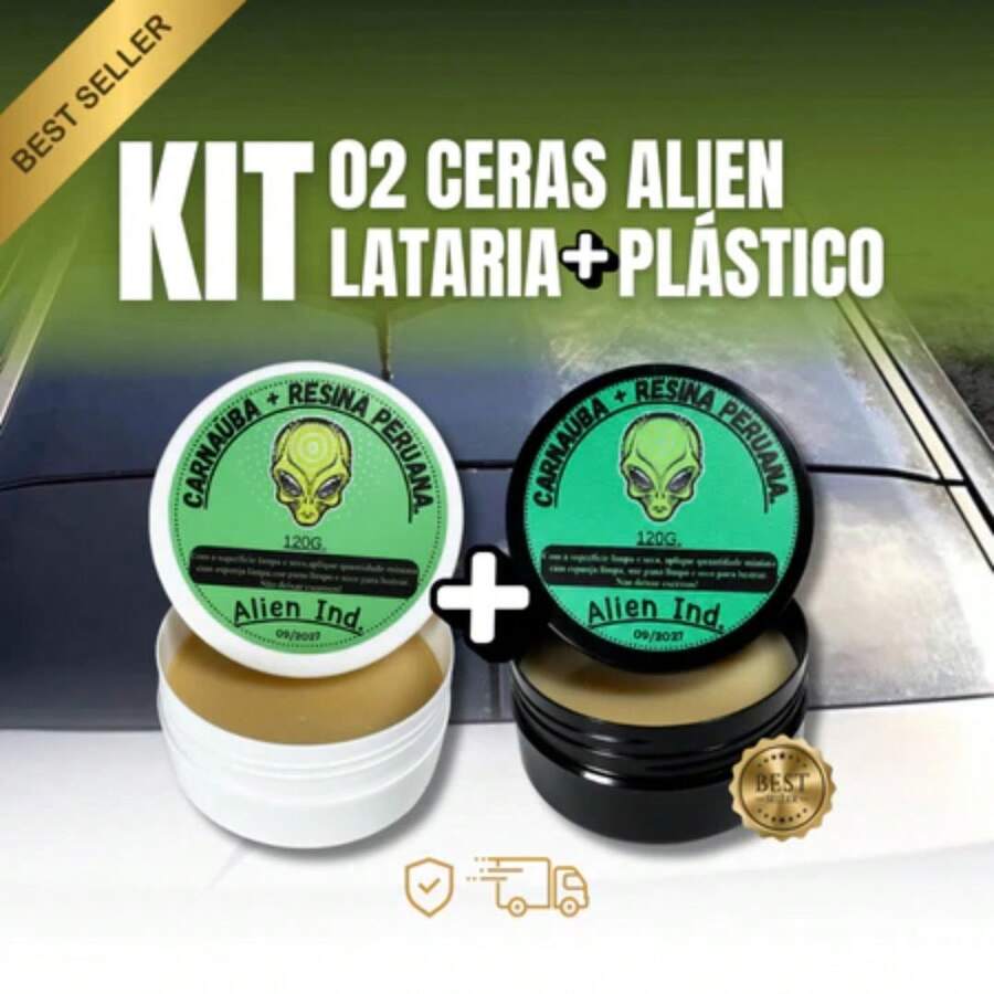 Kit Of 2 Alien Automotive Waxes For Bodywork And Plastics - Carnauba ...