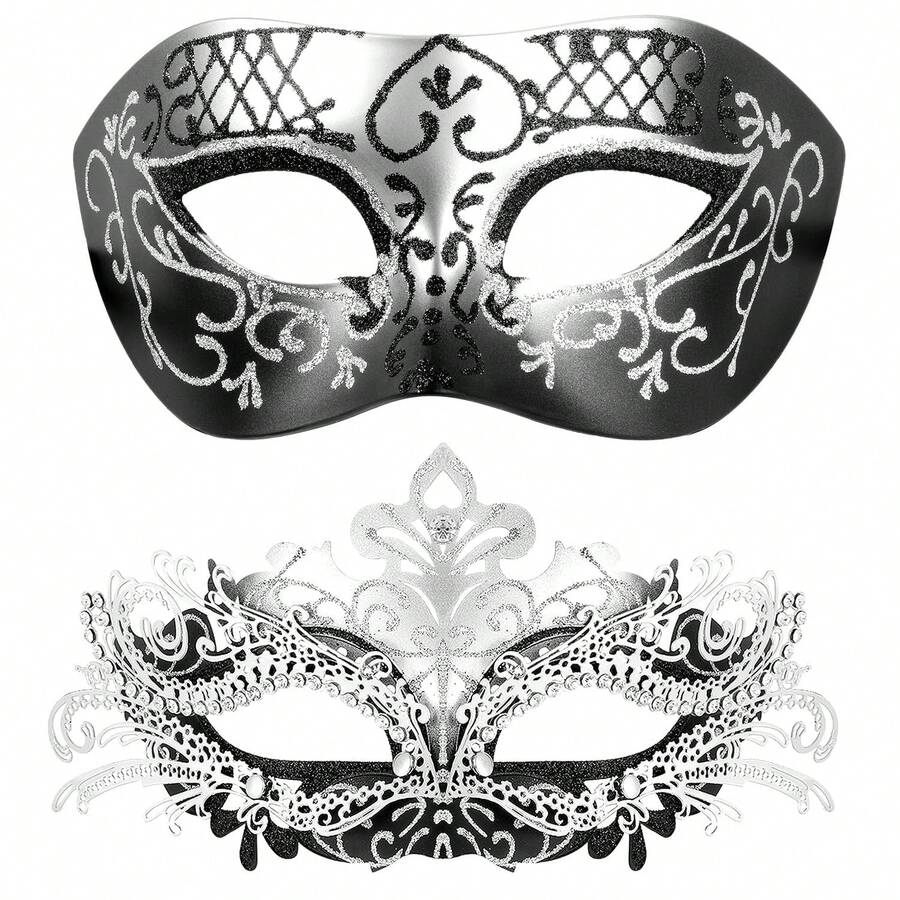 Couple Masquerade Masks, Carnival Decoration Venetian Lady Masks for ...