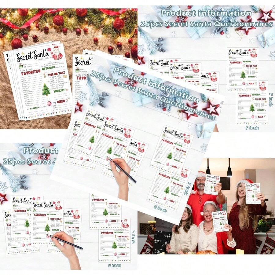 Secret Santa Questionnaire For Gift Exchange Ideas Christmas Party ...