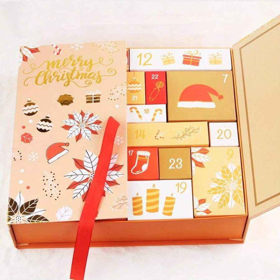 Christmas Advent Calendar 2025, Cardboard Christmas DIY Gift Box, Set ...