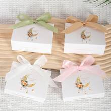 10pcs Eid Mubarak Candy Box With Cartoon Packing Box With Golden Ribbon ...