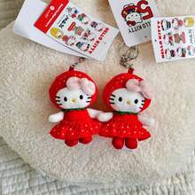 Sanrio Strawberry Hello Kitty Plush Doll, Strawberry KT Bag Charm ...