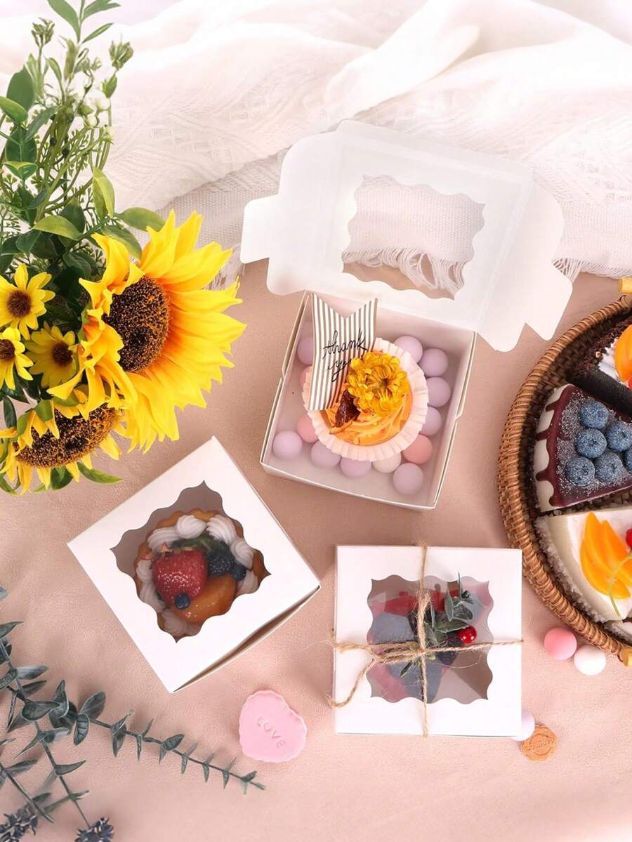 5/10/15pcs White Bread Box, 4 X 4 X 2.5 Inches (Approximately 10.2 X 10 ...