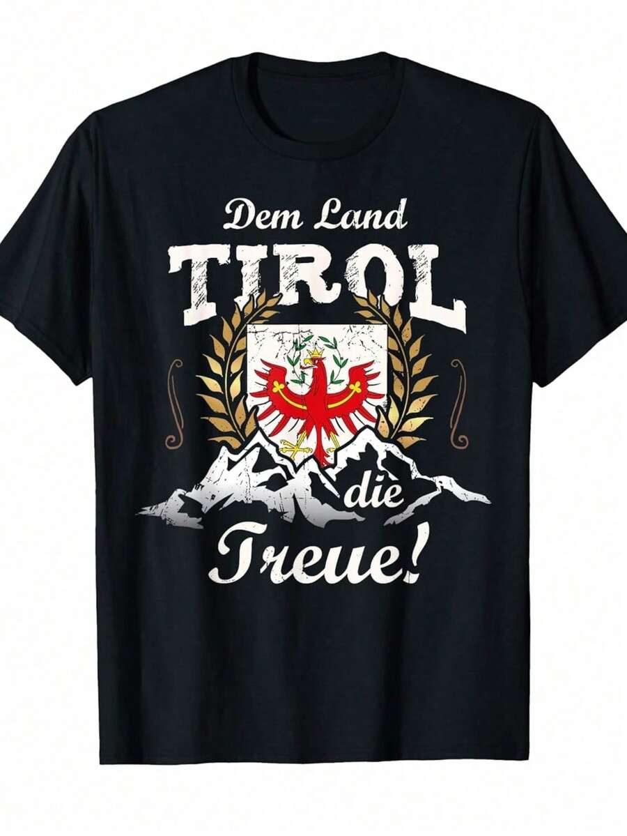 Maglietta da uomo con emblema di fedeltà del Tirolo - Nera con grafica ...